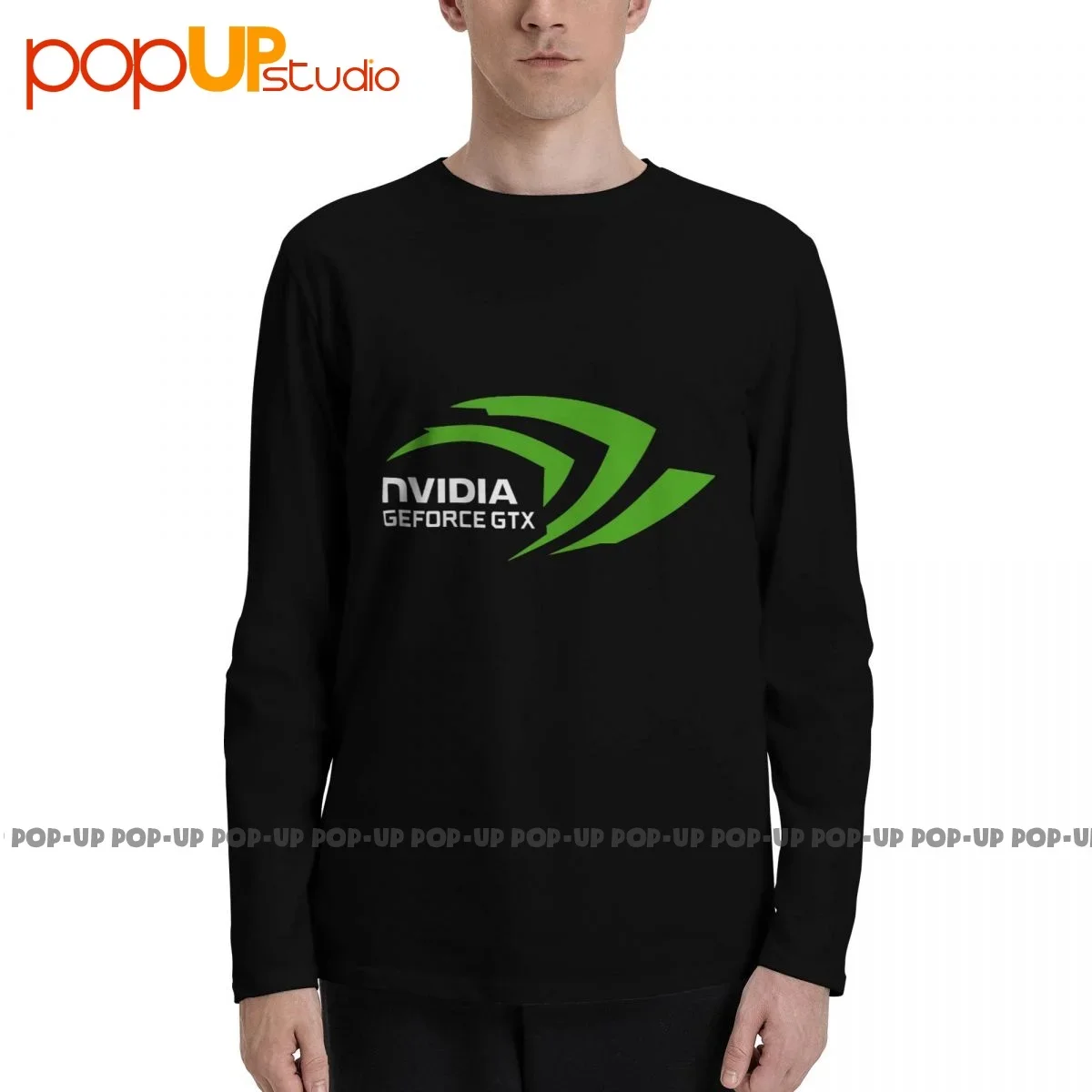 Nvidia-Camiseta-de-manga-larga-para-hombre-camisa-con-Logo-de-Geforce ...