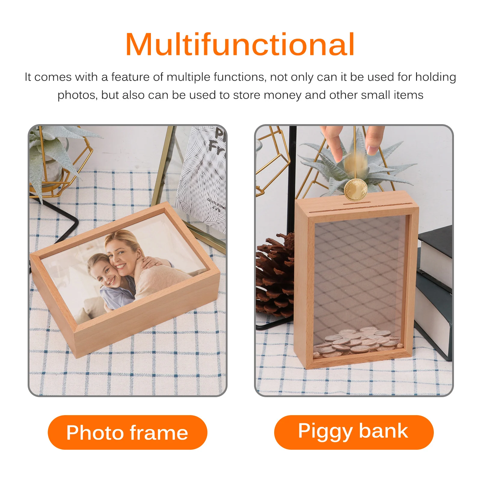 Wooden-Photo-Frame-Piggy-Bank-Wood-Money-Saving-Box-Safe-Money-Jar-Coin ...