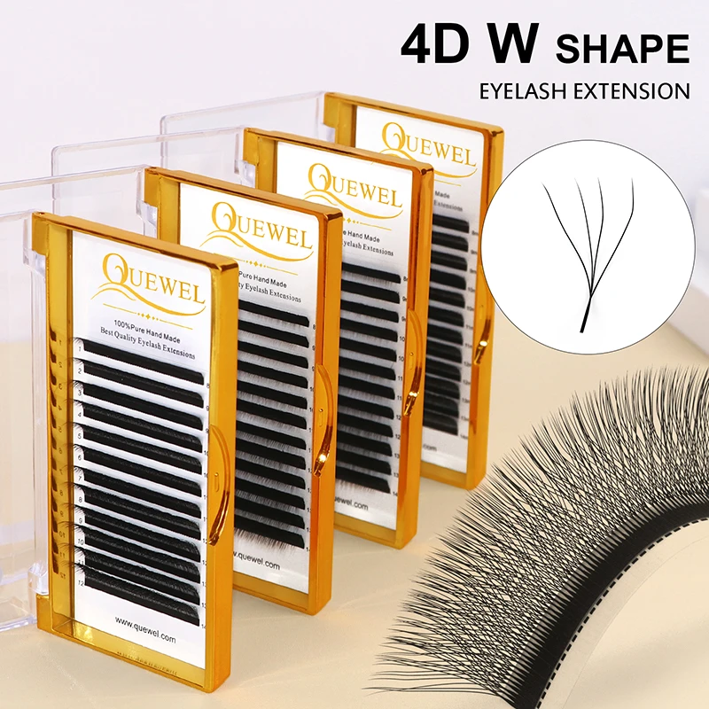 4D W shaped Eyelash Extension Quewel W Style Premade Volume New Clover ...