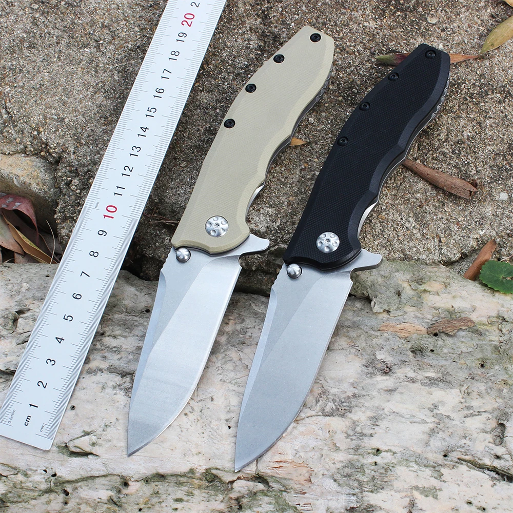 Folding-Pocket-Knife-G10-Handle-Quick-Hunting-Survival-Knives-Stainless ...