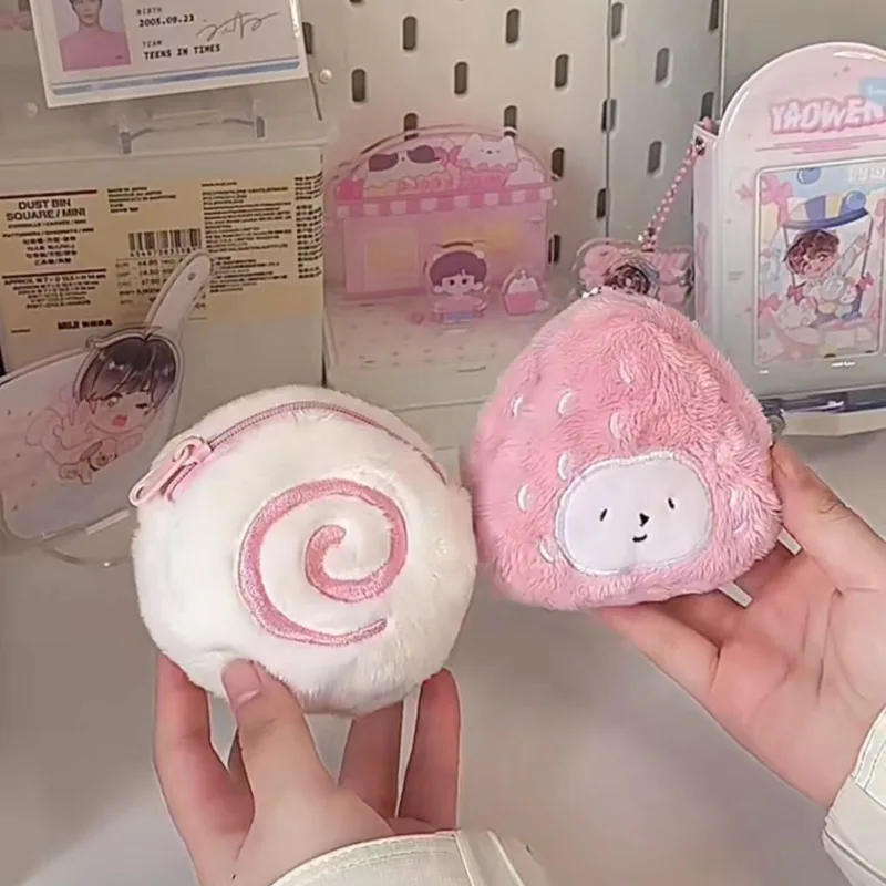 Kawaii-Pink-Plush-Coin-Purse-Portable-Lipstick-Headphone-Small-Bags ...