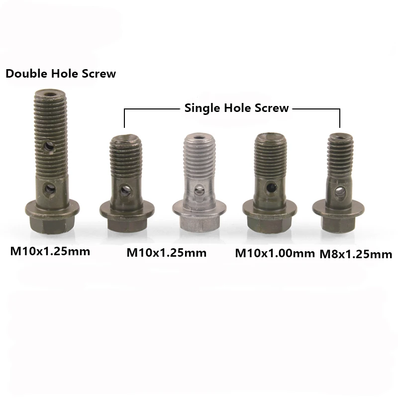 Universal M10 Brake Double Oil Pipe Linkage Hollow Extended Bolt Screw ...