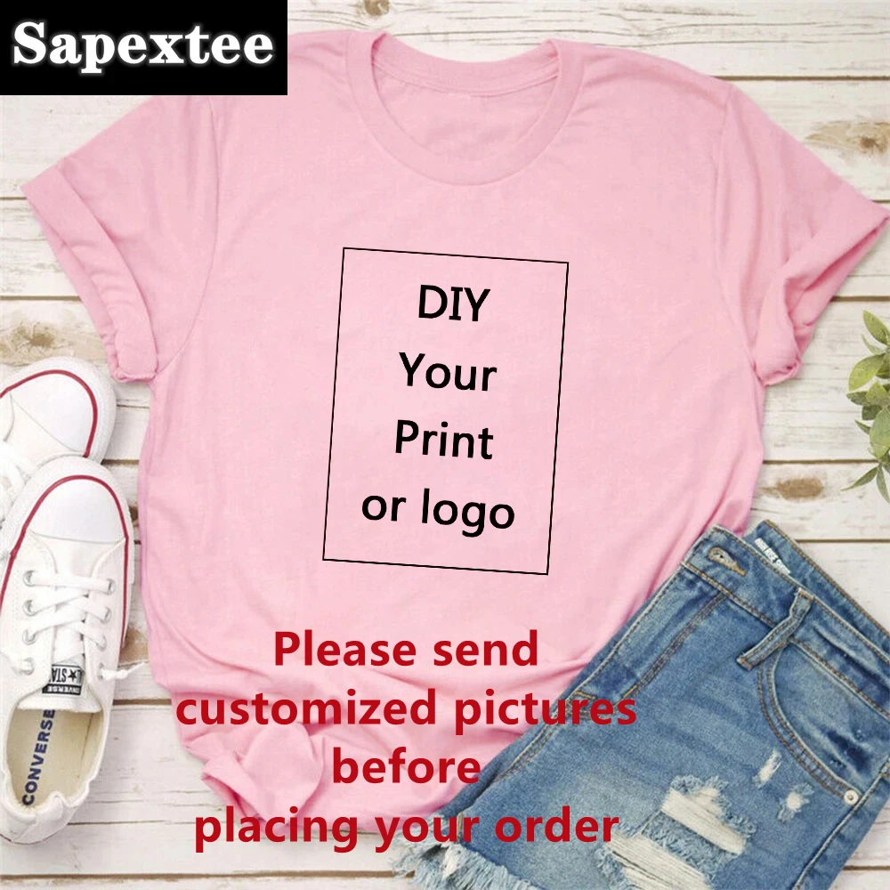 Customized Printing Leisure T Shirt Summer Women DIY Your Like Photo or ...
