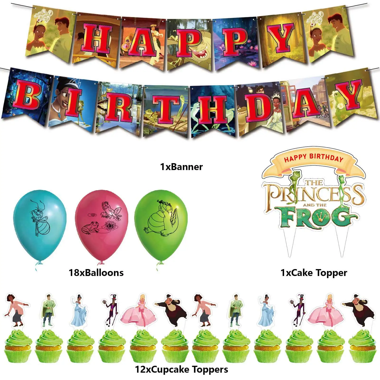 Disney Princess Happy Birthday Banner