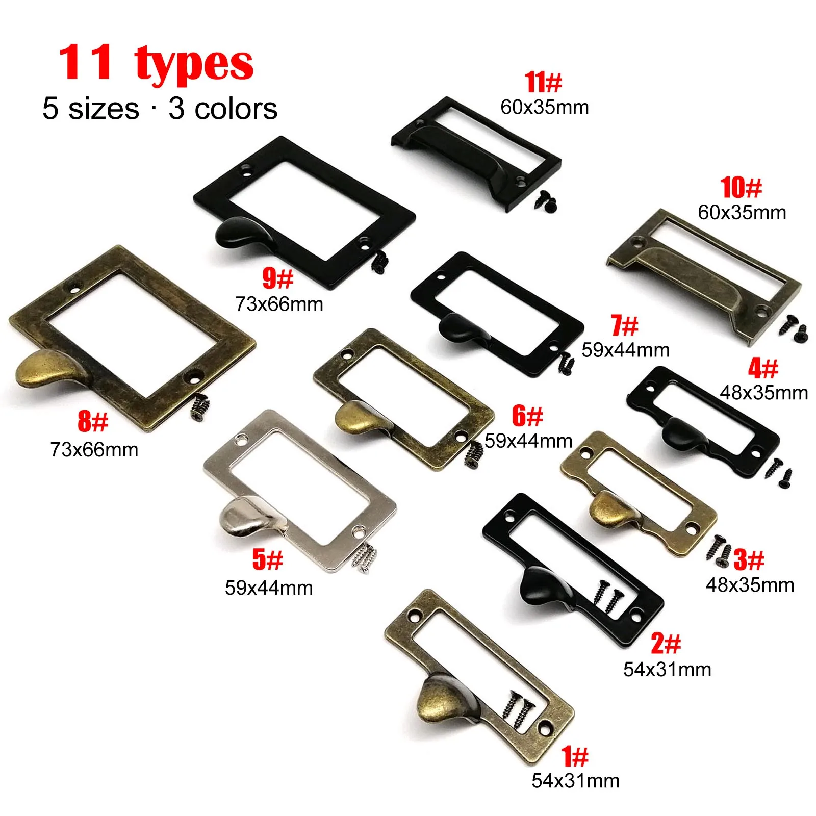 6pcs Label Pull Name Card Frame Holder Handle for File Cabinet Drawer ...