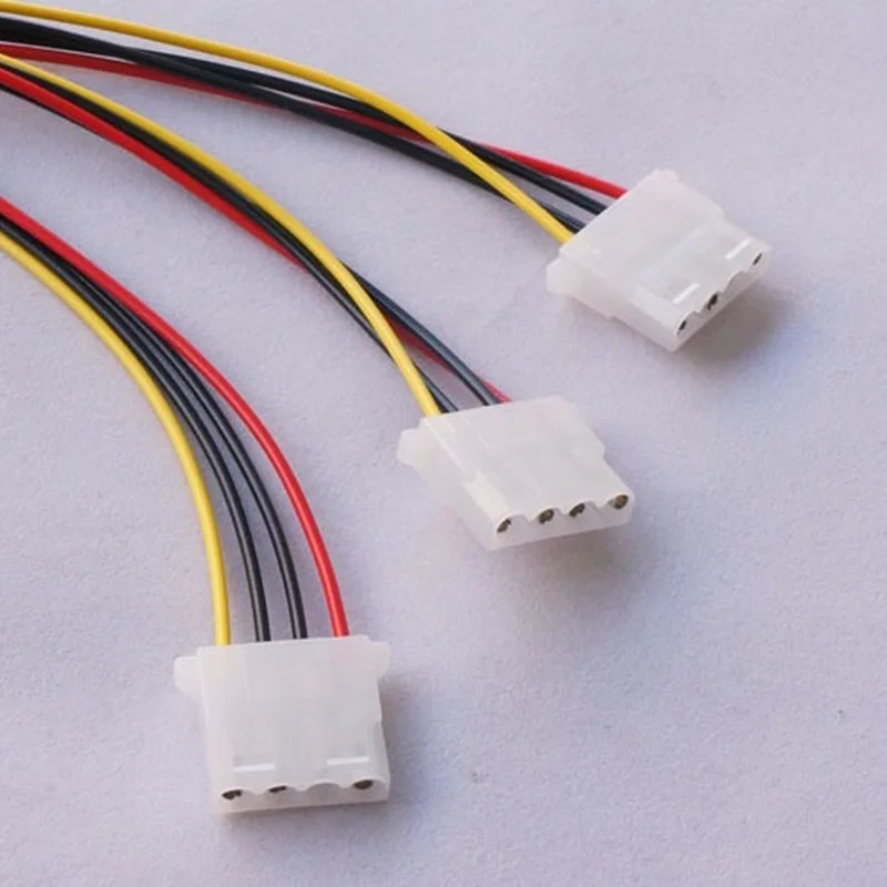 High Quality 4Pin IDE Power Cables HY1578 4 Pin Molex Male To 3 Port ...