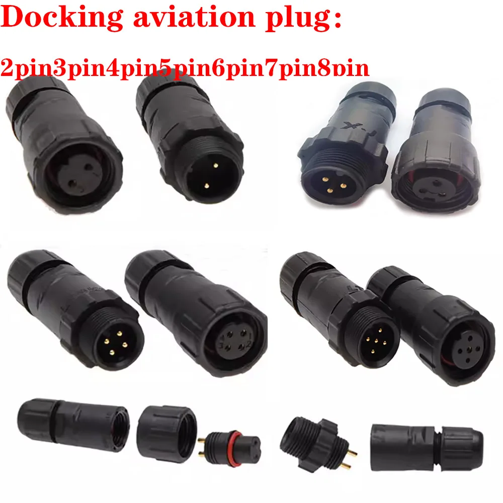 IP67 M14 Assembled Welded Connector 2 3 4 5 6 7 8 Pin Waterproof ...