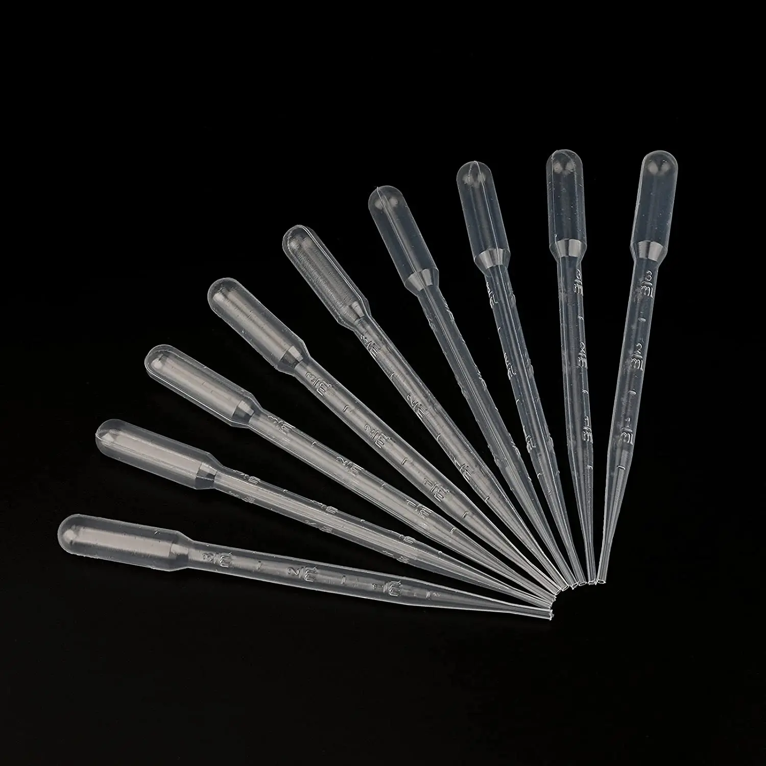 1ml 2ml 3ml 5ml 100pcs Disposable Safety Plastic Dropper Lab Graduated ...