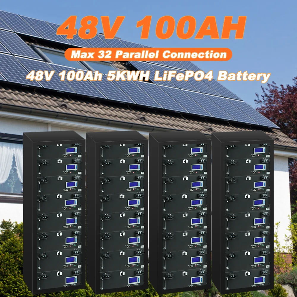 New 48v 100ah 200ah Lifepo4 Battery Pack Built-in 16s120a Bms 51.2v 5 ...
