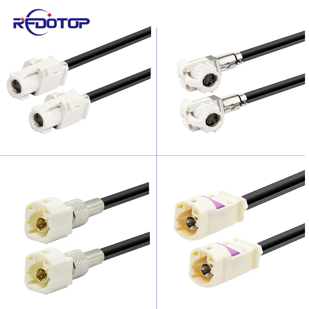 4Pin-White-FAKRA-HSD-Code-B-Male-Plug-to-Female-Jack-USB-LVDS-Shielded ...