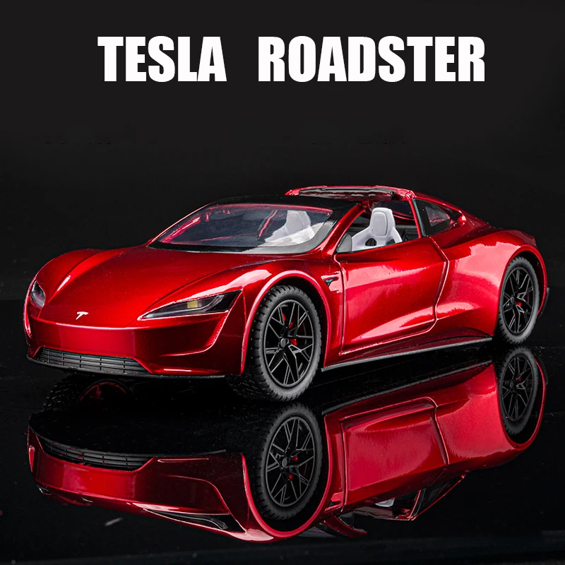 1:24 tesla roadster supercar liga modelo de carro brinquedo volante som ...