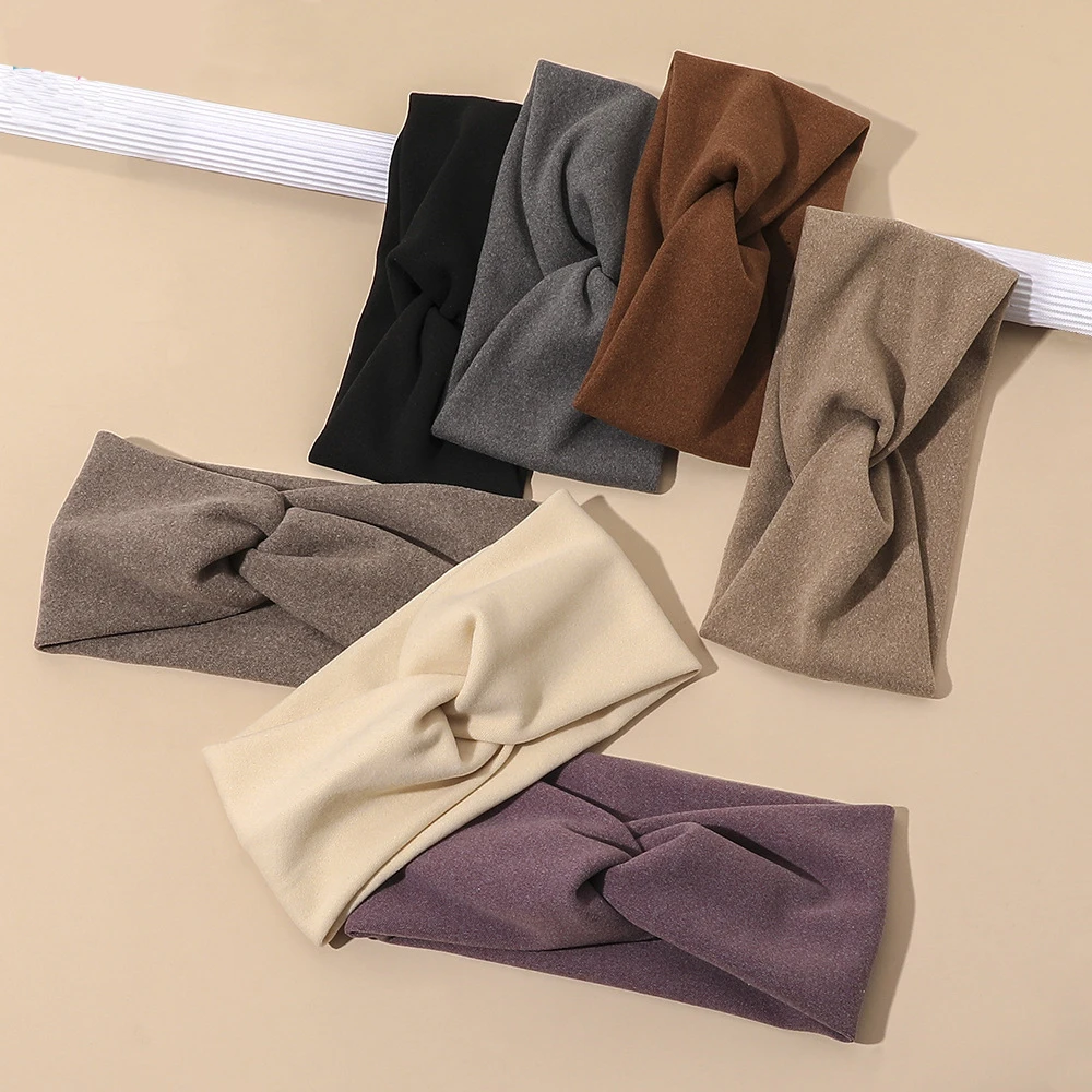 Korean-Style-Wide-Cross-Headbands-for-Woman-Solid-Hairband-Elastic ...