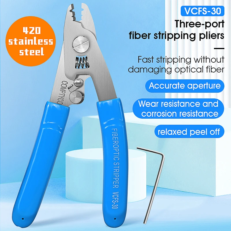 COMPTYCO VCFS-30 Stainless Steel Three-port Fiber Stripping Pliers FTTH ...