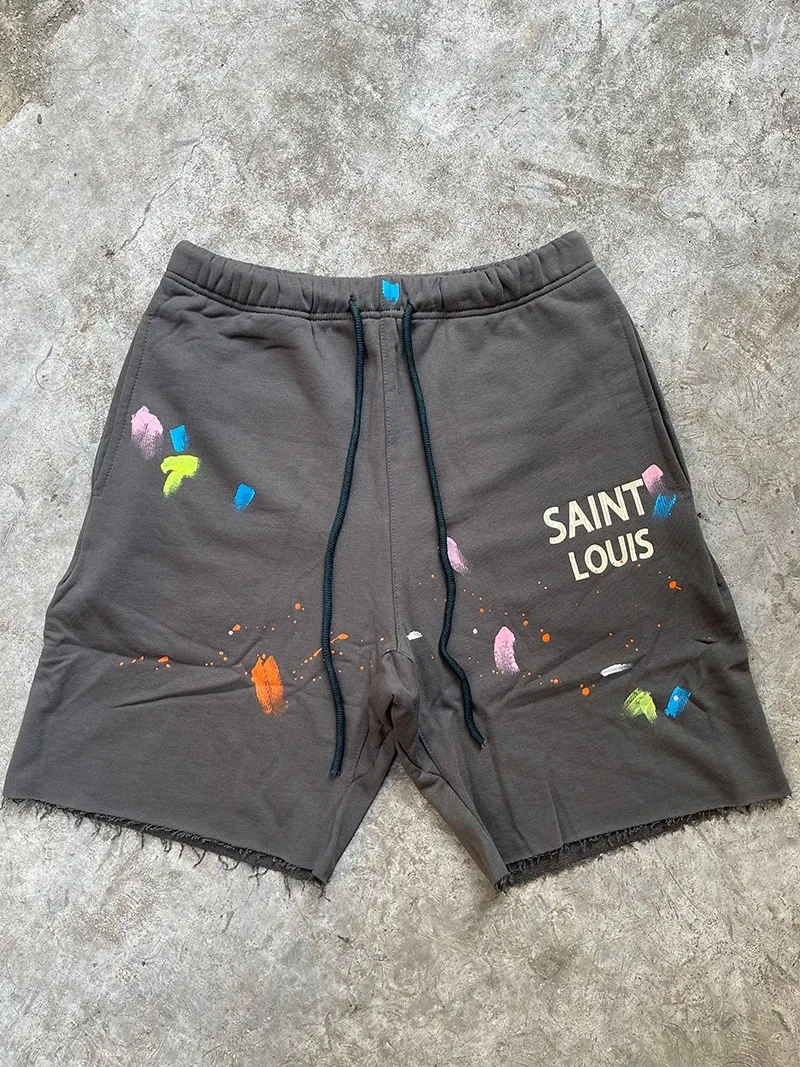 Saint-Louis-Mens-Shorts-Summer-Casual-Splash-ink-Graffiti-Street ...