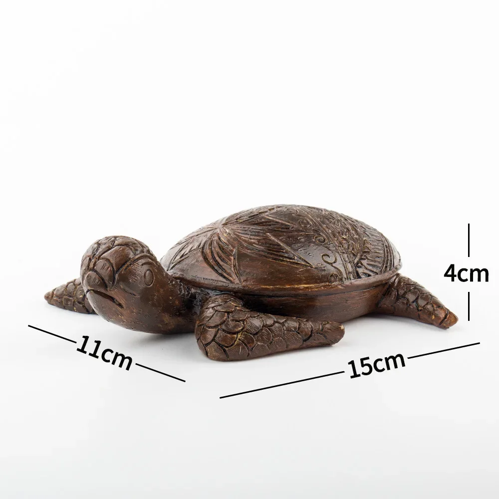 Hawaiian-Sea-Turtle-Wood-Carving-Statue-Resin-Garden-Tortoise-Figurine ...