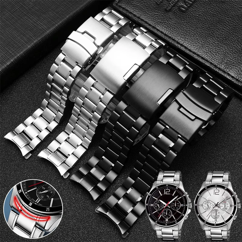 Bracelet-de-montre-en-acier-inoxydable-extr-mit-incurv-e-pour-homme ...