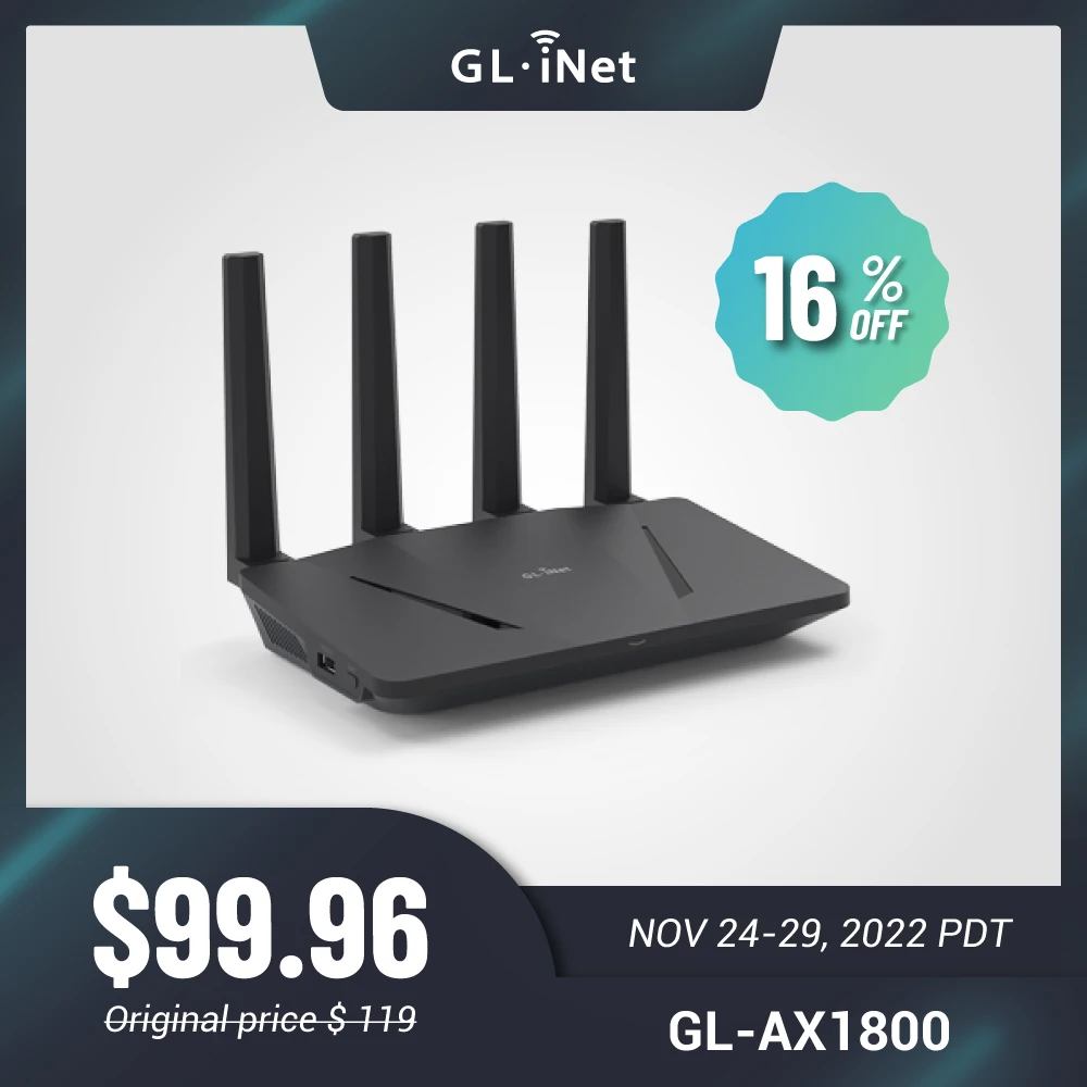 GL.iNet 플린트 (GL AX1800) WiFi 6 라우터 듀얼 밴드 기가비트 무선 라우터 OpenWrt 사전 설치 지원 ...