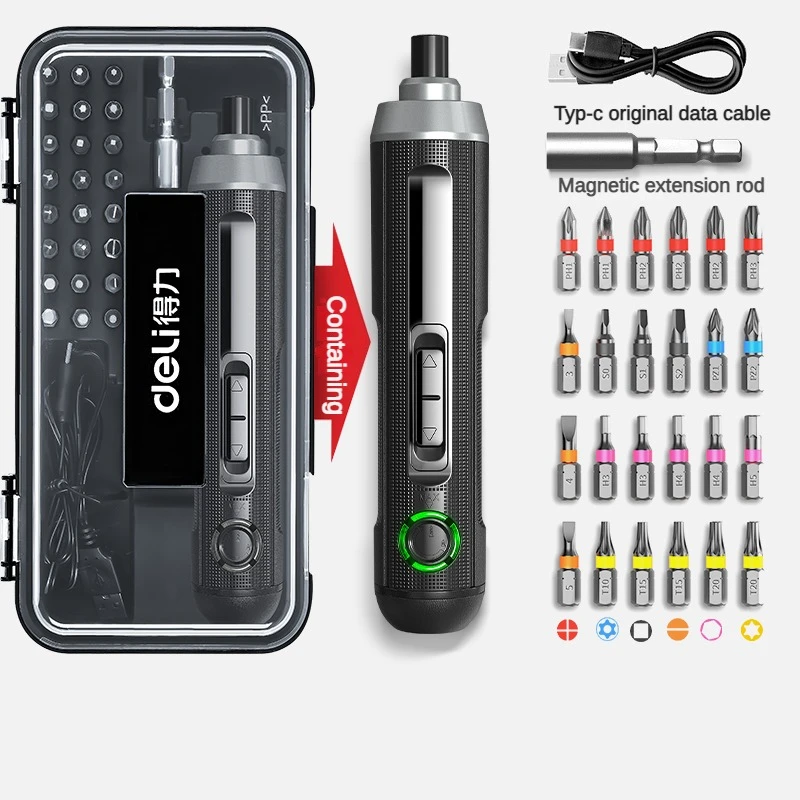 DELI 3.6V Cordless Screwdriver Rechargeable Lithium Battery Screwdriver ...