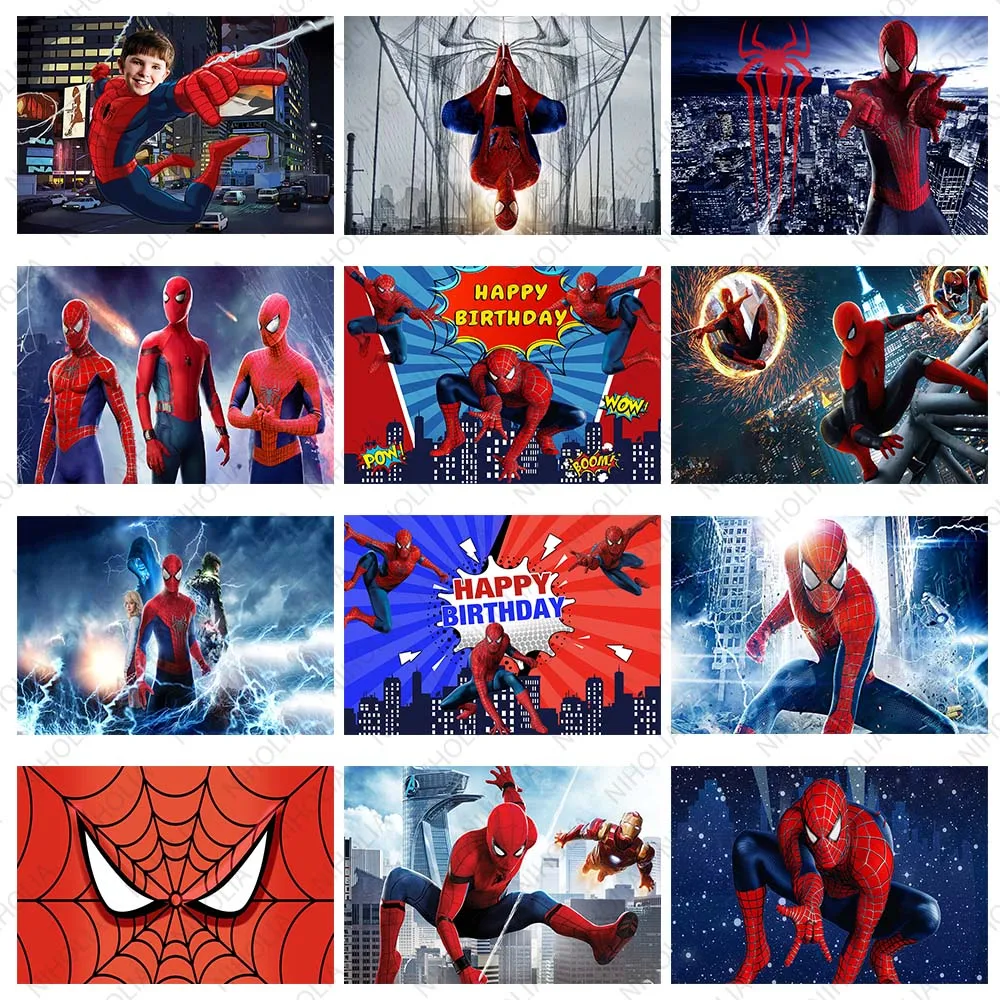 Background Spiderman Birthday Theme | Spiderman Backdrops Photography ...