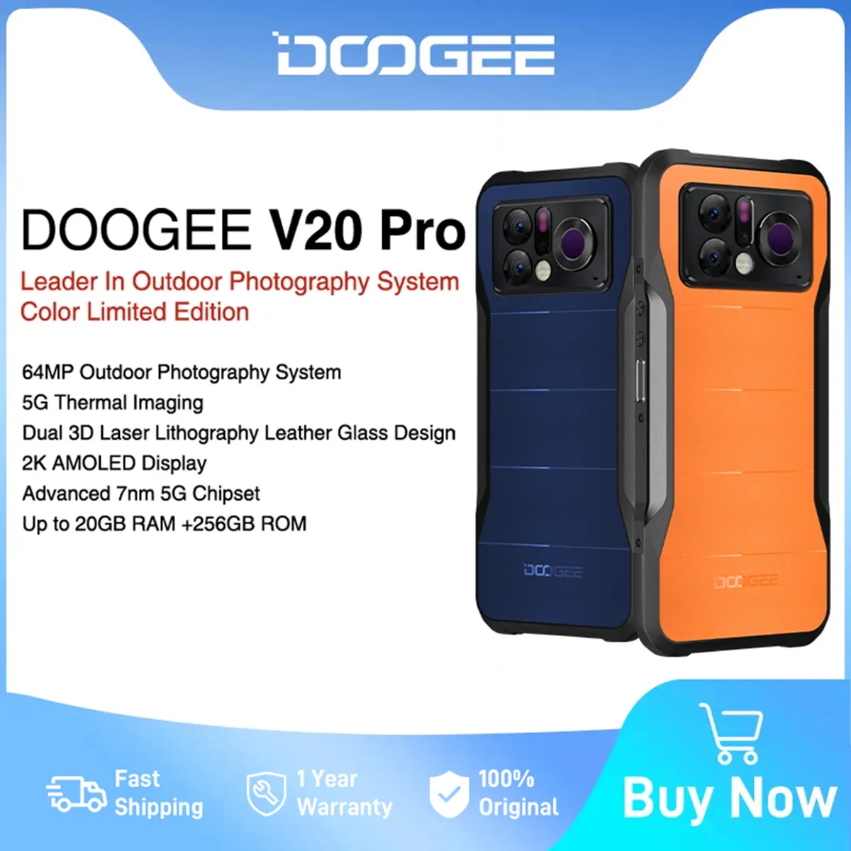 DOOGEE-V20-Pro-Rugged-Phone-6-43-2K-AMOLED-Display-12GB-256GB-Dimensity ...