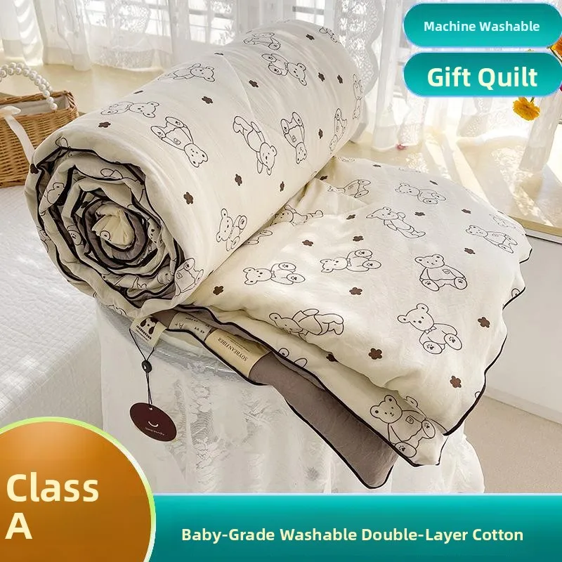 Summer Waable Cotton Soy Fiber Thin Layer Double Layered Fabric Air ...