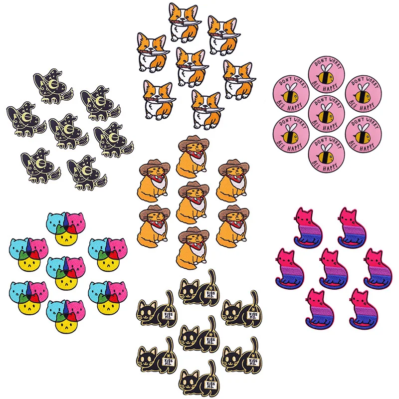 10-Pcs-Wholesale-Cartoon-Patch-Badges-Iron-On-Embroidered-Patches-For ...