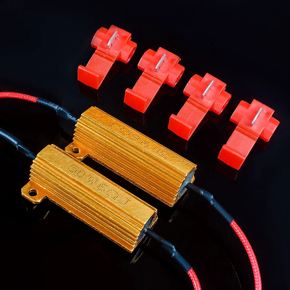 2-Set-12v-load-resistor-25W-50W-Aluminum-Shell-Power-resistor-6ohm-8ohm ...