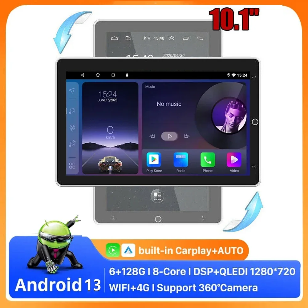 Android-13-10-Inch-manual-rotation-Touch-Screen-for-Universal-Car-Auto ...