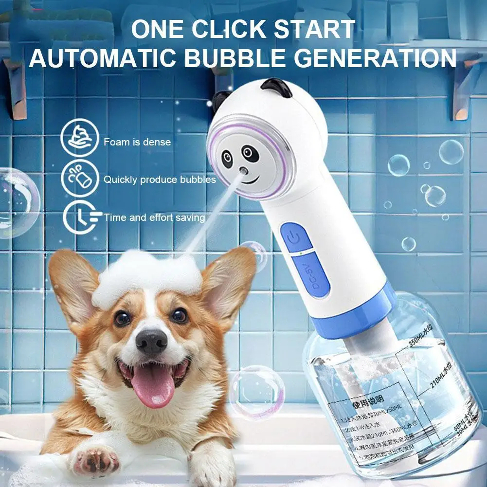 Pet-Bubbler-Panda-Style-Usb-Charging-Cat-Dog-Electric-Cleaning-Shampoo ...