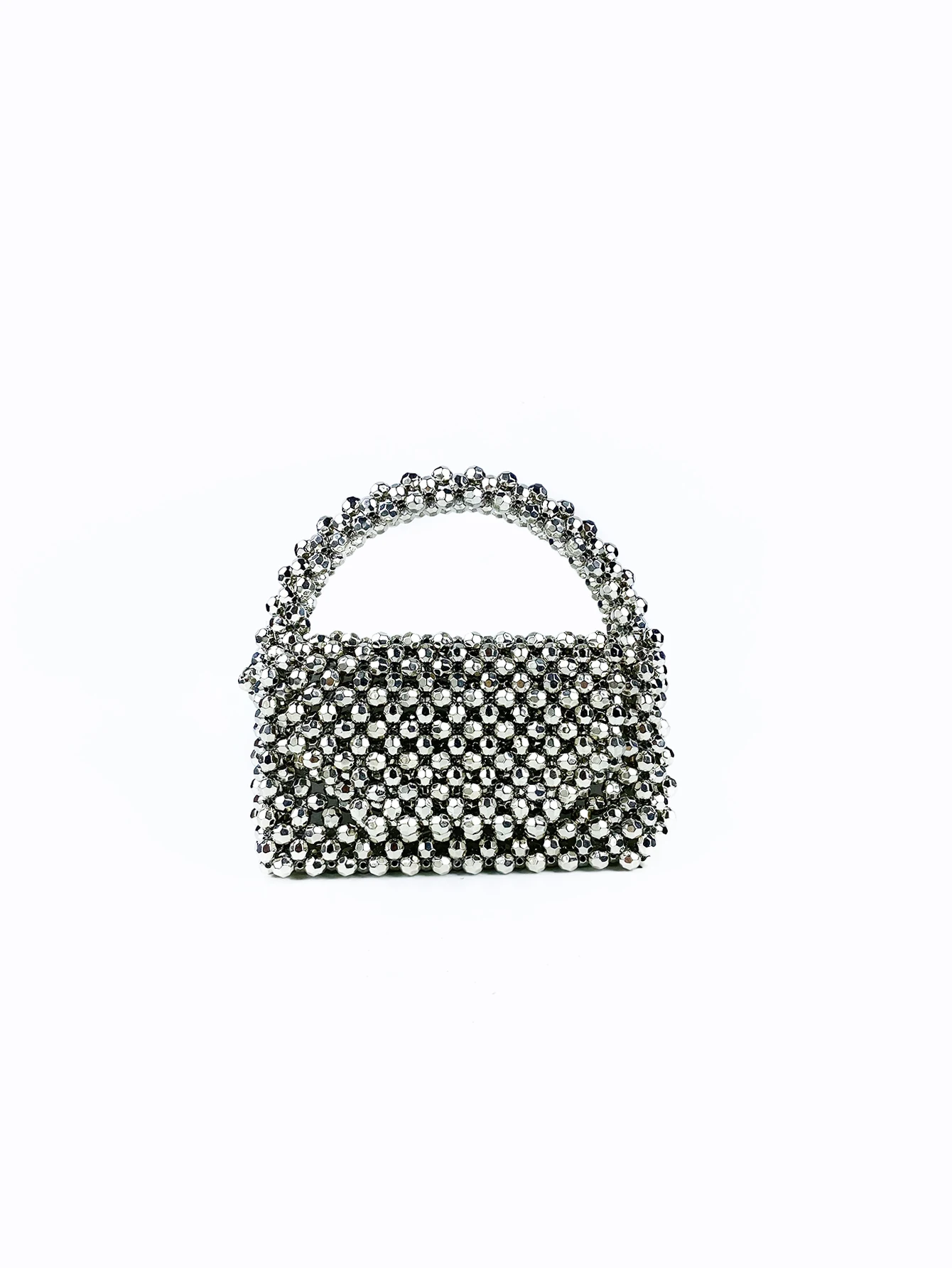 Niche-design-handmade-beaded-sparkling-silver-small-square-bag ...