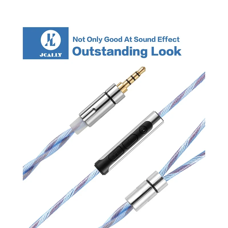 JCALLY JC20 spiral foil 364cores silver plating upgrade Cable Wire 3 ...