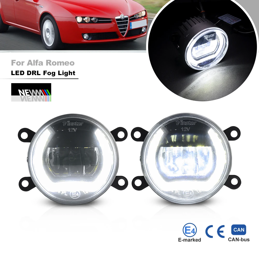 2Pcs For Alfa Romeo 159 Brera Spider 2005-2009 LED 2in-1 Front Daytime Running Lights Fog Lamps ...