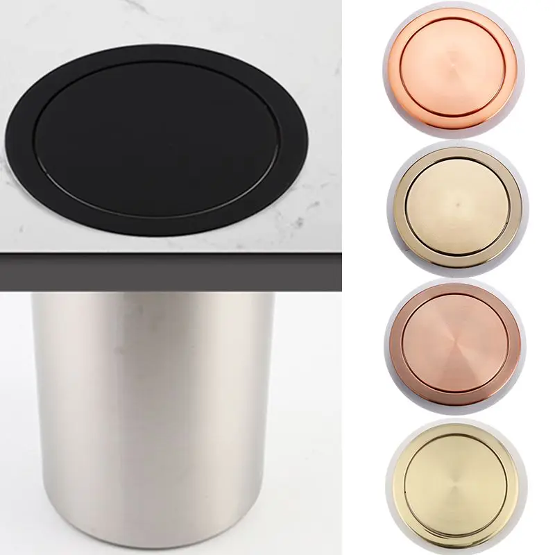 Kitchen Cabinet Recessed Countertop Stainless Steel Trash Can,Balance ...