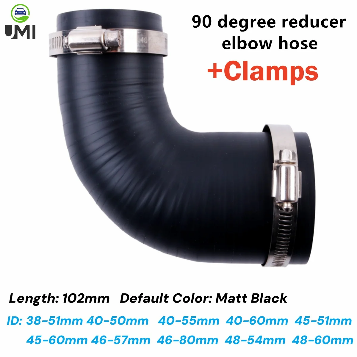 1PC 90° Silicone Flexible 90 degree Reducer Elbow Intercooler Coolant ...
