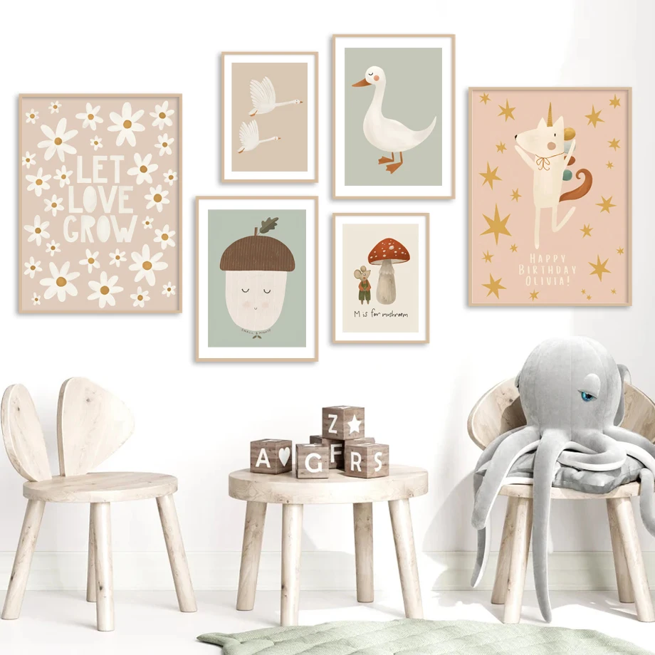 Nordic-Retro-Poster-And-Prints-Wall-Pictures-Baby-Kids-Room-Decor ...