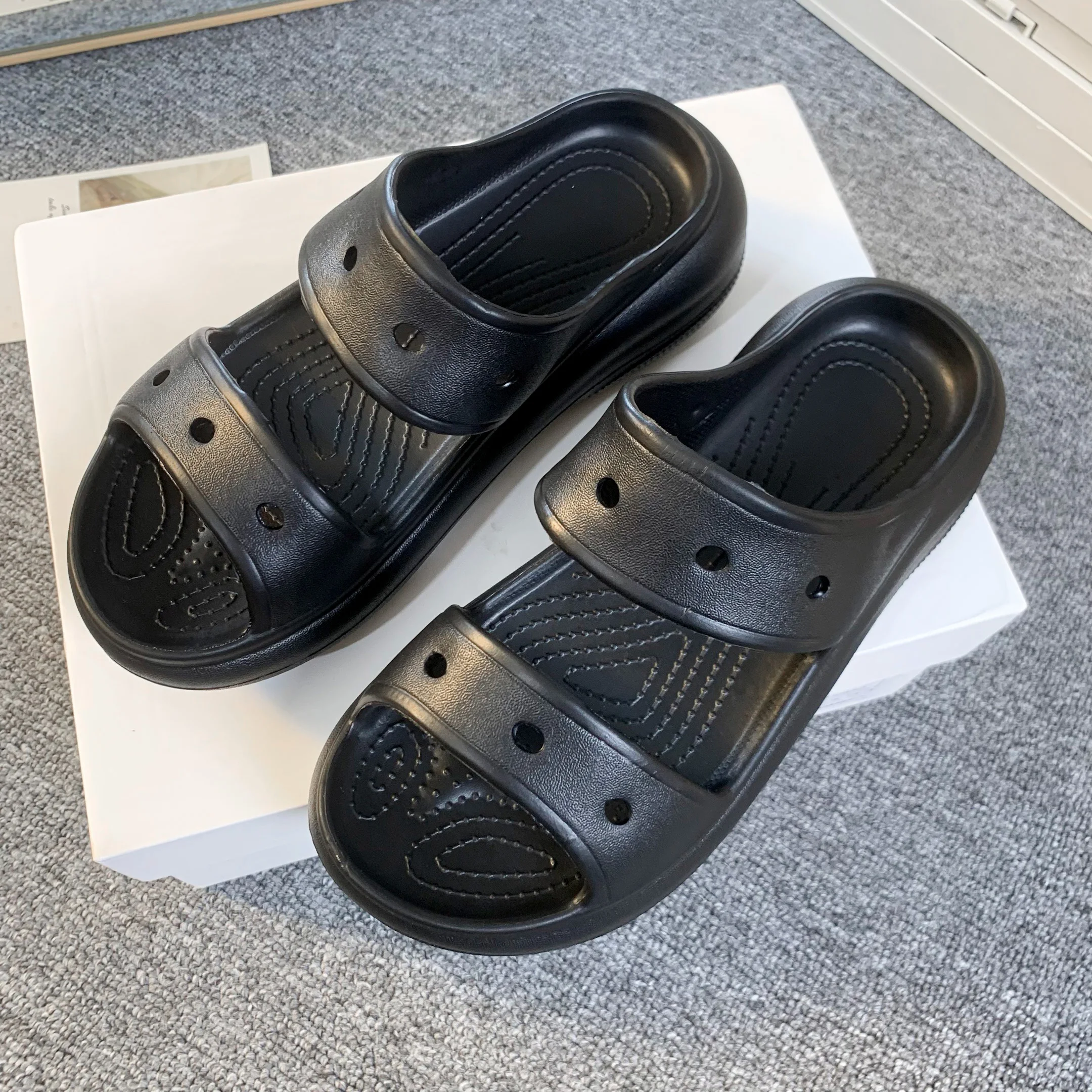 New-style-women-s-double-strap-holey-shoes-perfect-for-summer-with-a ...