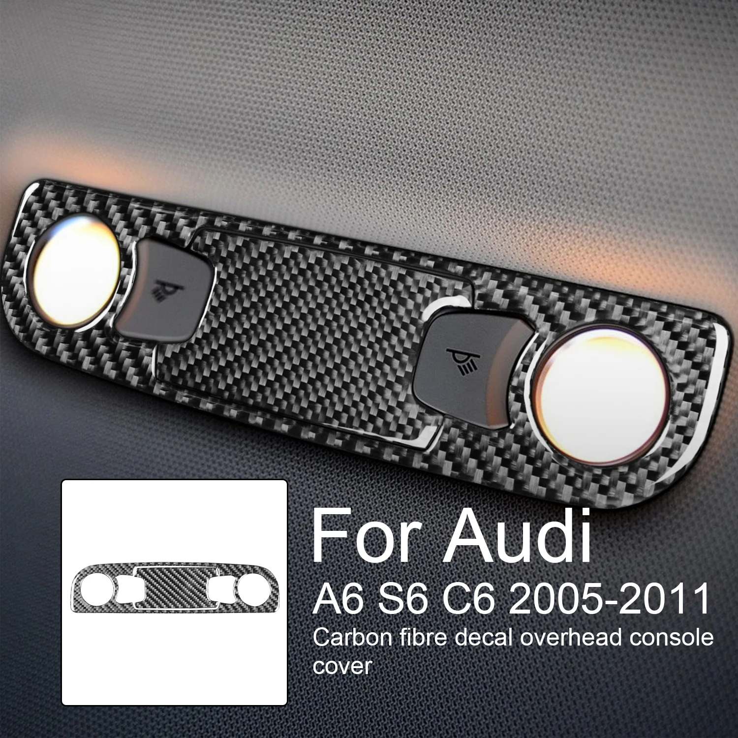 Reading-Light-Trim-Sticker-Carbon-Fiber-Stickers-Overhead-Console-Cover ...