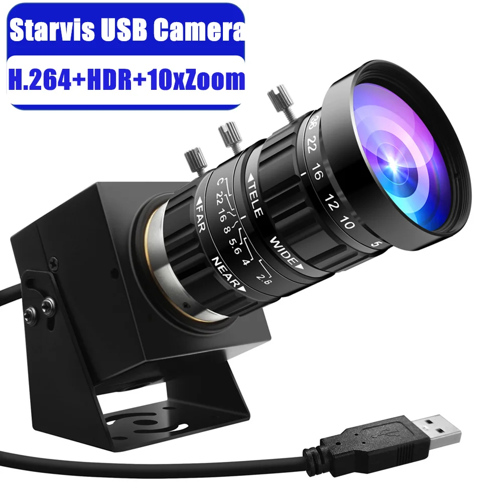 ELP 2MP Starvis Low Light USB Camera 10X Zoom 0.0001Lux HDR Webcam H ...