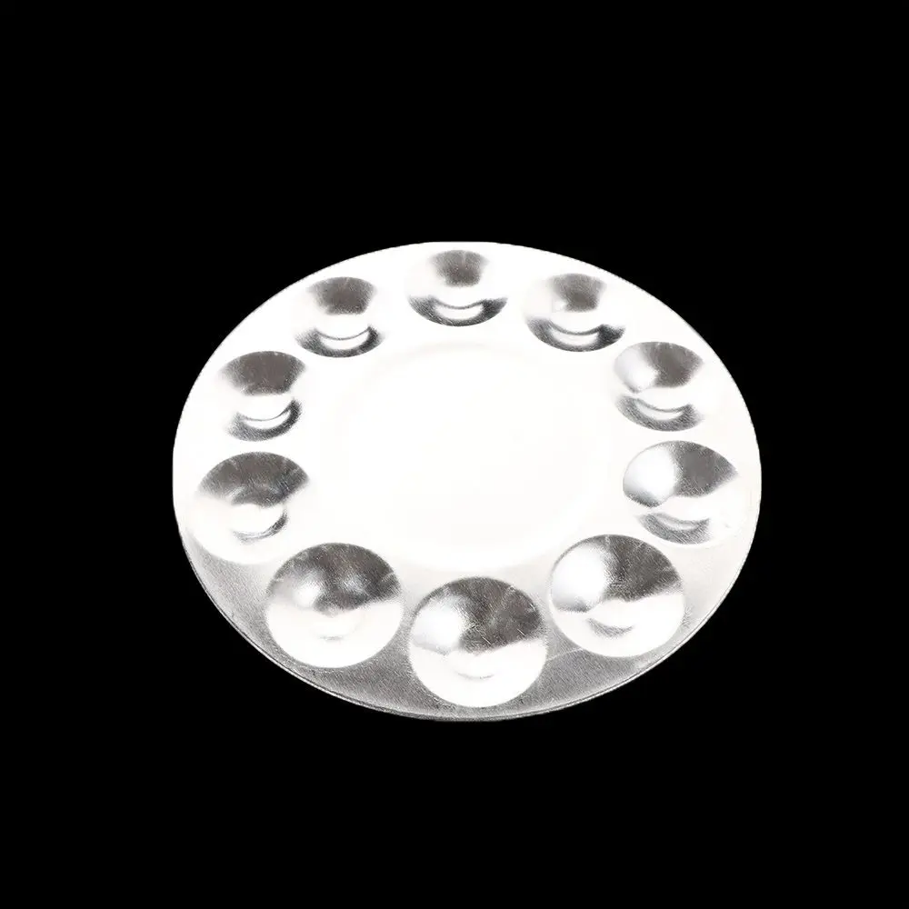 10 Well Aluminum Draw Artist Mixing Tool Round Tray Painting Supplies ...