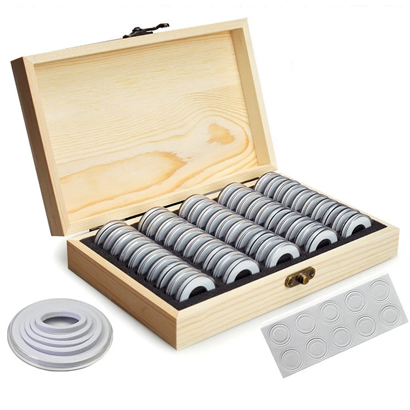 50PCS-Coins-Storage-Box-With-Adjustment-Pad-Adjustable-Antioxidative ...