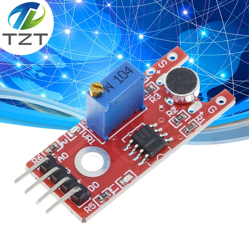 TZT Microphone Voice Sound Sensor Module For Arduino Analog Digital ...