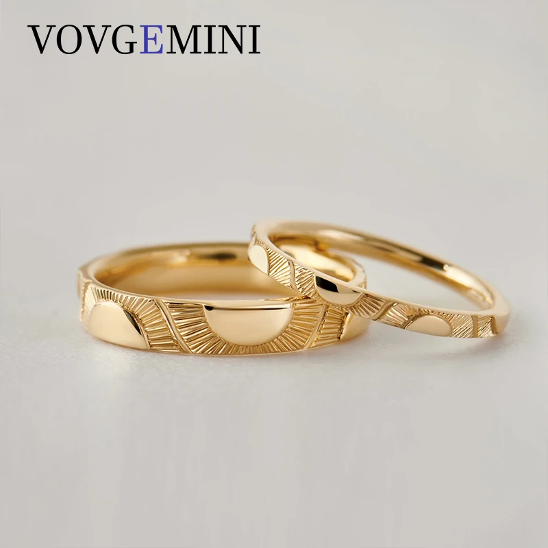 VOVGEMINI-Real-18k-Gold-Wedding-Couple-Ring-Band-Romantic-Fashion-Wife ...