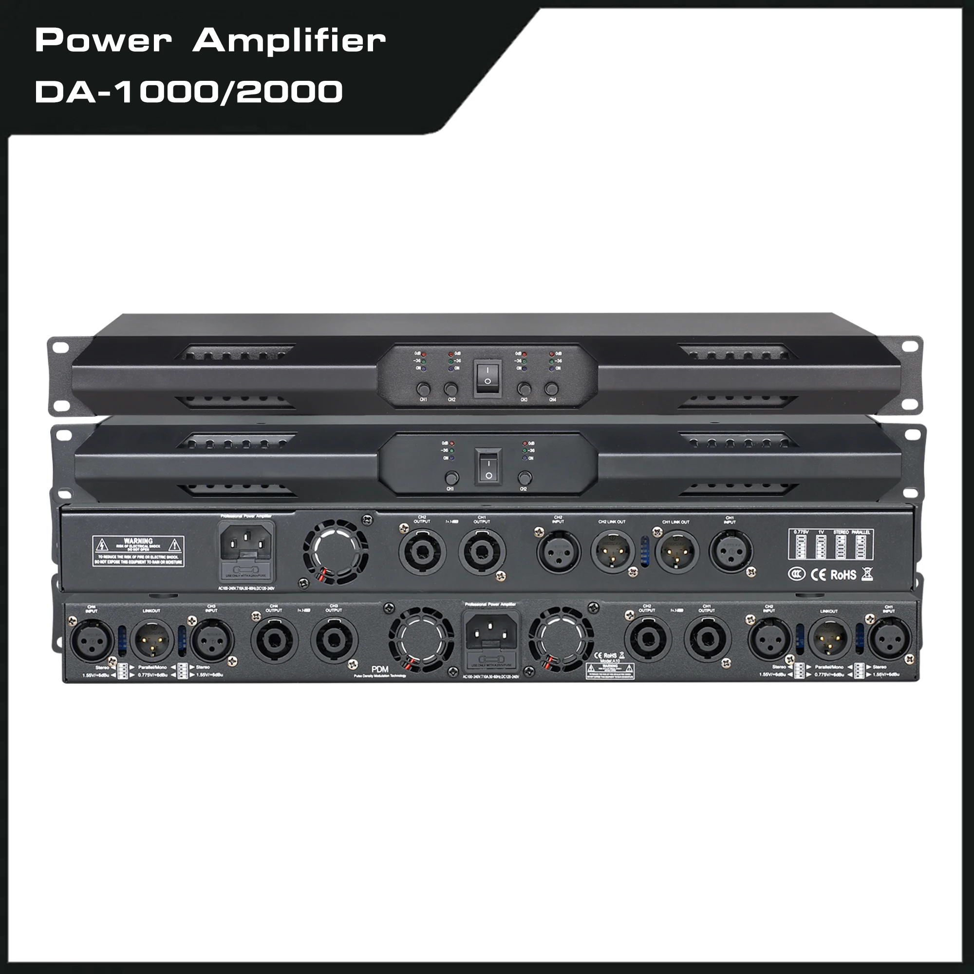 DA-1000-2000-Class-D-1000W-2-4-Channel-Digital-Amplifiers-Stage-Karaoke ...