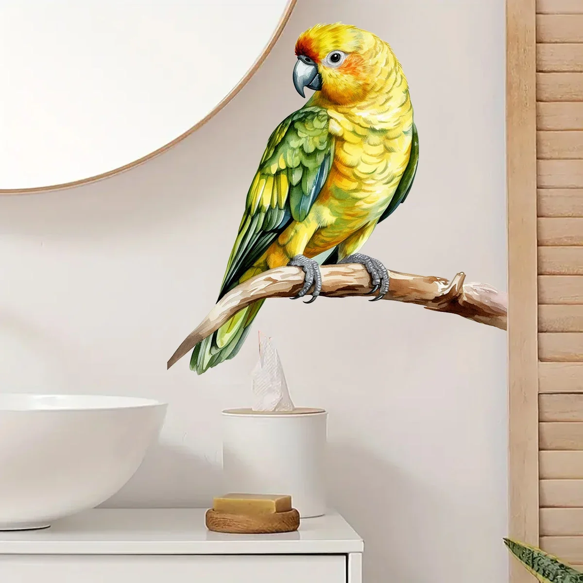 1Pc Watercolor Parrot Bird Wall Stickers Room Decor for Kids Room ...