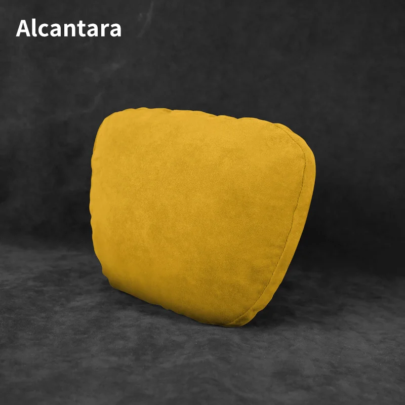 For-SKODA-Alcnatara-Suede-Car-Headrest-Neck-Support-Seat-Soft-Universal ...