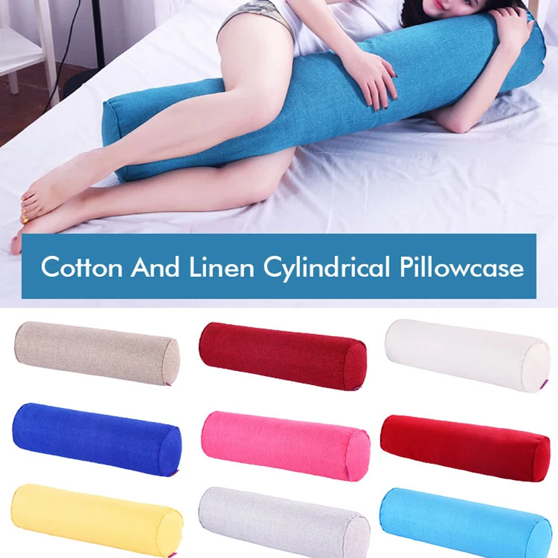 Cotton-Linen-Cylindrical-Pillow-Case-Home-Decor-Sofa-Lumbar-Support ...