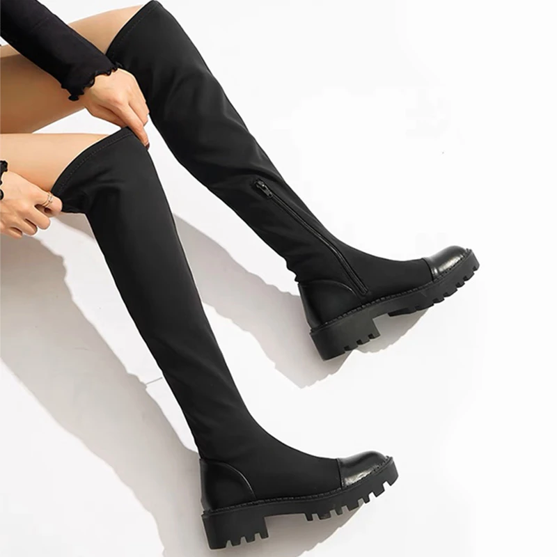 Sexy Women Long Boots Women Shoes Black Over The Knee High Boots Female ...