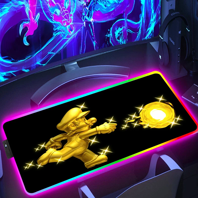 RGB Large Mouse Pad Xxl Super Marios Backlight Backlit Mat Pc ...