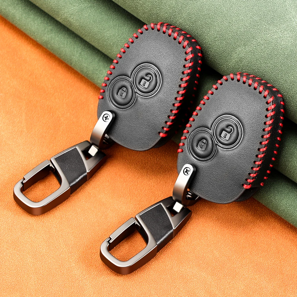 Leather Car Key Case Cover 2 Buttons For Renault Kangoo DACIA Scenic ...