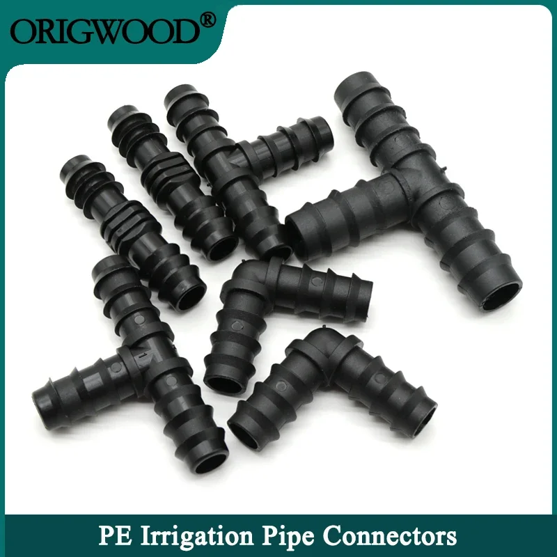 10pcs-Greenhouse-PE-Pipe-Connector-16-20-25mm-Tee-Straight-Elbow-Plug ...